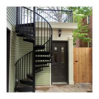 China Stainless steel glass railing post iron staircase design galvanized metal spiral stairs for sale
