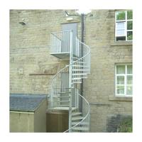 China Metal safety loop pin wrought iron rosette stair handrail steel spiral staircase for sale