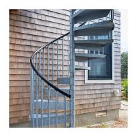 China Wrought iron columns cabon steel stairs collapsible metal rod spiral staircase for sale