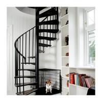 China Wrought iron columns cabon steel stairs collapsible metal rod spiral staircase for sale