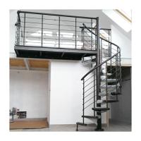 China Metal wall stair handrail wrought iron stair railing parts steel spiral staircase for sale