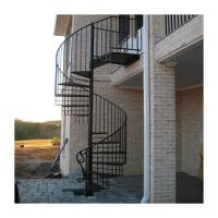 China Fance metal handrail stairs mild steel stringer used wrought iron spiral staircase for sale