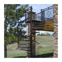 China Steel beam stairs design staircase iron railing design antique metal cast spiral stair for sale