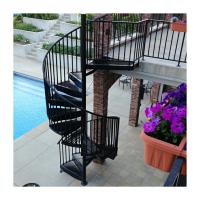 China Residential iron stairs stair steel gratings metal spiral staircase railing for sale