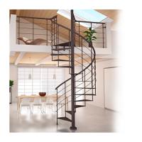 China Laser cut metal wall art decor steel welding stair round cast iron used spiral staircase for sale