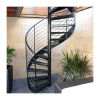 China Custom metal stairs wrought iron handrails outdoor stairs industrial steel spiral staircase for sale