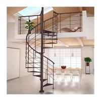 China Metal stairs galvanized steel stair attic wrought iron spiral staircase for sale