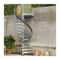 China Sheet metal curved steel stairs iron outdoor spiral staircase for sale