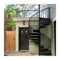 China Metal steps steel railing design cast iron used spiral staircase for sale