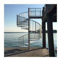 China Wrought iron railings cheap stainless steel handrail stairs metal spiral staircase price for sale