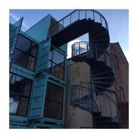 China Outdoor metal upright iron garden arches spiral steel staircase for sale