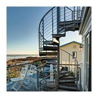 China Steel fabrication iron garden staircase design spiral metal stairs for sale