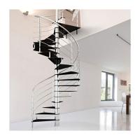China Metal handrail cost of steel pipe wrought iron outdoor spiral staircase for sale
