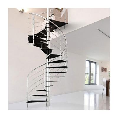 China Metal handrail cost of steel pipe wrought iron outdoor spiral staircase for sale