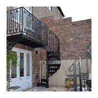 China Steel step wrought iron internal round staircase used spiral metal stairs to steps for sale