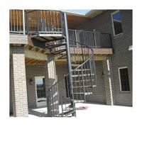 China Stair metal steel landing outdoor wrought iron spiral staircase for sale