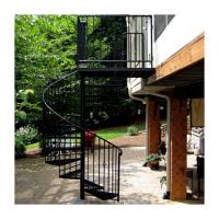 China Stair metal steel landing outdoor wrought iron spiral staircase for sale