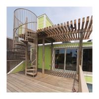 China Stainless steel connector wrought iron staircase handrails columbus circle metal spiral stair for sale