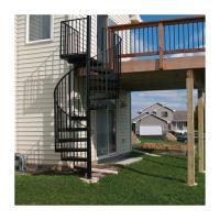 China Stainless steel connector wrought iron staircase handrails columbus circle metal spiral stair for sale