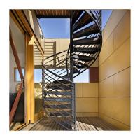 China Metal used metal stairs outdoor wrought iron curved staircase steel spiral steel for sale