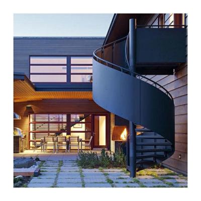 China Real estate metal sign frames iron cast staircase design stainless steel glass spiral stairs for sale