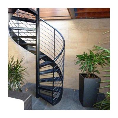 China Used metal stairs indoor yudi cast iron staircase steel glass round spiral stairs for sale