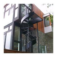 China Exterior metal stairs indoor iron staircase stamping stainless steel spiral stairs for sale