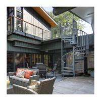 China Cheap used metal stairs iron stringer staircase glass stainless steel spiral stairs for sale