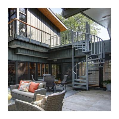China Cheap used metal stairs iron stringer staircase glass stainless steel spiral stairs for sale