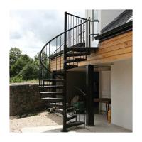 China Indoor metal stairs wrought iron staircase carbon steel spiral stairs price for sale