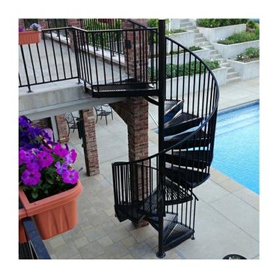 China Indoor galvanized steel stair carbon steel wrought iron staircase factory metal spiral stairs for sale