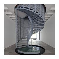 China Indoor galvanized steel stair carbon steel wrought iron staircase factory metal spiral stairs for sale
