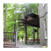 China Casting outdoor metal stairs wrought iron tread staircase stainless steel beam spiral stair for sale