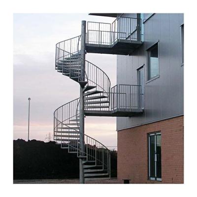China Interior metal stair indoor steel staircase villa wrought iron spiral stair for sale