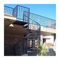 China Collapsible metal rod galvanized steel staircase attic iron spiral stair for sale