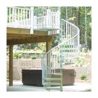 China Metal craft stair railing modern iron staircase white steel spiral stairs for sale