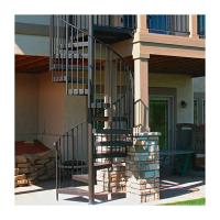 China Metal craft stair railing modern iron staircase white steel spiral stairs for sale