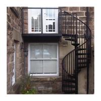 China Metal craft stair railing modern iron staircase white steel spiral stairs for sale