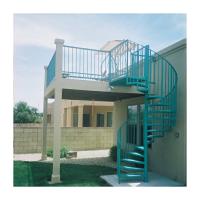 China Metal craft stair railing modern iron staircase white steel spiral stairs for sale