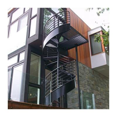 China Metal stair grills carbon steel antique staircase gold iron design spiral stair for sale