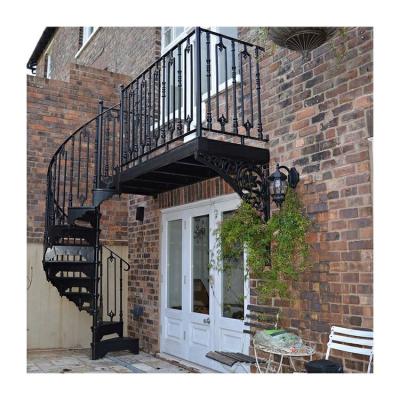 China Wrought iron porch baluster metal decorative metal staircase stainlee steel support spiral stairs for sale