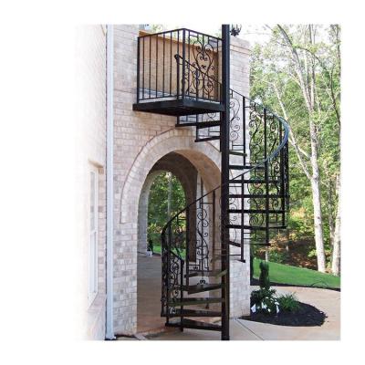China Duplex steel stairs antique cast iron staircase decorative villa metal spiral stairs for sale