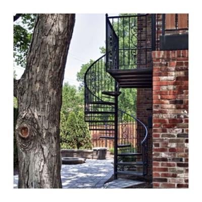 China Metal stair treads antique iron staircase indoor steel spiral stairs for sale
