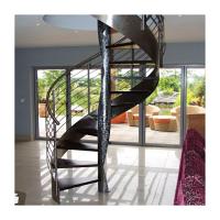 China Stainless steel curved stair cast iron staircase tread metal spiral steps for sale