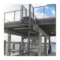 China Wrought iron railing and stairs casting metal outside staircase steel plate spiral stairs for sale