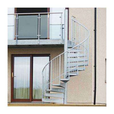 China Metal indoor stairs outdoor metal house steel staircase wrought iron spiral stair parts for sale