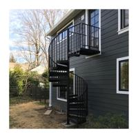China Metal indoor stairs outdoor metal house steel staircase wrought iron spiral stair parts for sale