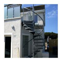 China Metal helical stair stainless steel baluster staircase wrought spiral stairs iron for sale