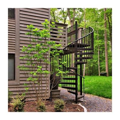 China Fance metal handrail stairs retro design steel structure staircase custom made cast iron spiral for sale