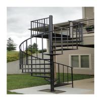 China Fance metal handrail stairs retro design steel structure staircase custom made cast iron spiral for sale